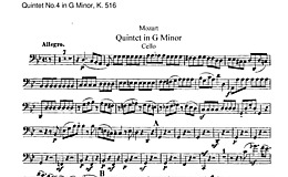 String Quintet No. 1 Cello - Violoncelo - Partituras - Cantorion - Partituras grátis